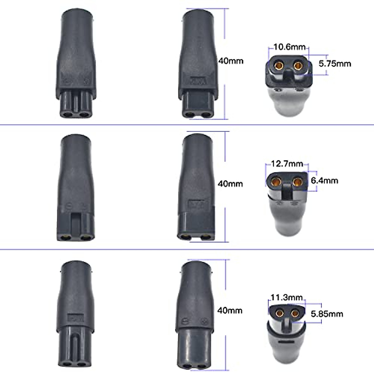 7 PCS Power Cord 5V Replacement Charger USB adapter Suitable for Electric Hair Clippers, Beard trimmers, Shavers, Beauty Instruments, Desk Lamps, Purifiers.