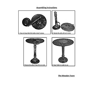 Coffee Table Wooden with Single Pillar, Wooden End Table, Small Table, Night Stand, Desk Side Table, Bedside Table, Entry Table, Living Room Side Table for Magazines, Books & Plants-18x22 Inch Burnt