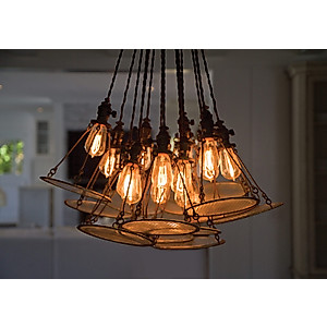 Moonrock & Co. Vintage Edison Light Bulbs - 60W Old Fashion Squirrel Cage Filament - 120 Volts - 230 Lumens - ST58 Teardrop - Dimmable Antique Amber Lighting - Warranty Included