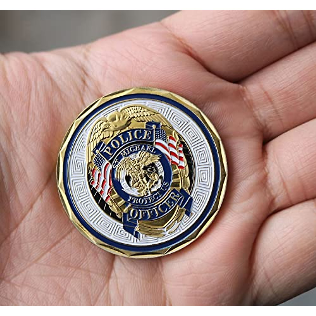 St. Michael Police Officers Challenge Coin,Patron Saint of Law Enforcement Prayer Coins