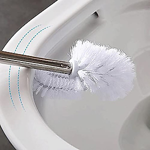 TULSIE Toilet Brush 1Pcs Toilet Brush and Holder Set,Anti-drip Set Toilet Bowl Cleaner Brush,Durable Bristles Deep Cleaning Compact Bathroom Brush Save Space Good Grip Anti-Drip(19.6in X5.5in) (Color