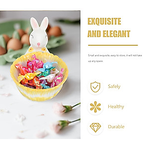 Amosfun Ceramic Food Bowl Easter Bunny Candy Dish Ceramic Easter Basket Easter Ceramic Rabbit Bowl Rabbit Salad Bowl Bunny Shaped Bowl Easter Party Tableware Breakfast Bowl