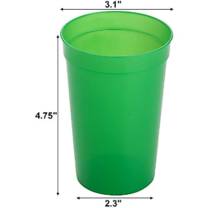 Fasmov 30 Pack 16 oz. Plastic Cups Plastic Tumblers Blank Reusable Drink Tumblers for Parties, Events, Marketing, Weddings, Green