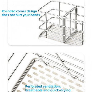 XG Glitter Sponge Holder for Sink - Sink Caddy - Stainless Steel Kitchen Sink Sponge Holder with Extra Strong Adhesive - Rust Proof Dish Brush Holder & Dish Sponge Holder - Kitchen Sink Organizer