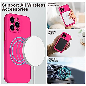 DEENAKIN iPhone 12 Pro Magnetic Case with Screen Protector and Enhanced Camera Cover,[Suitable for Magsafe] Soft Flexible Gel Rubber Bumper Protective Phone Case for iPhone 12 Pro 6.1" Hot Pink