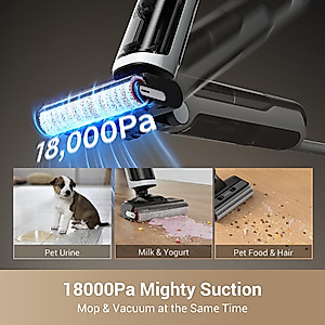 dreame H14 Wet Dry Vacuum Cleaner, 180° Lie-Flat Cordless Vacuum Mop, 140°F Brush Washing, Fast Hot Air Drying in 5Mins, Smart Hard Floor Cleaner Machine with Powerful Suction, Great for Sticky Messes