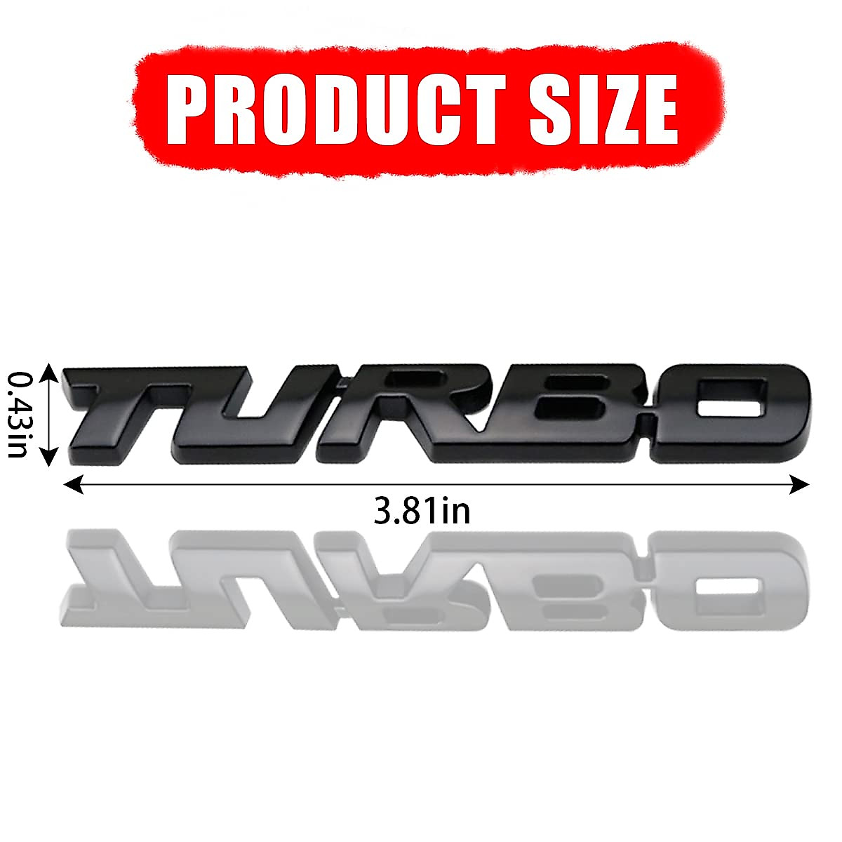 AICEL Turbo Car Emblem, 2 PCS 3D Metal Turbo Badge for Auto Side Body Fender Trunk, Automotive Replacement Decoration Decal Sticker, Tailgate Letter Nameplate for All Cars, Truck, SUV