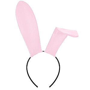 ZeroShop Playboy Bunny Costume Sexy, Bunny Accessories Ears Tail Headband Bodysuit for Halloween Girl Senpai Cosplay,Pink1,L