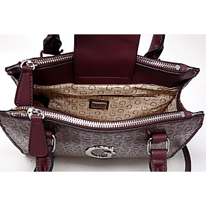 GUESS Women's Eveleth Logo Debossed Small Crossbody Handbag - Bordeaux