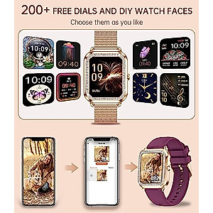 Smart Watch for Women(Answer/Make Calls) 1.59" Small Screen Fitness Tracker with Heart Rate Sleep Monitor Blood Oxygen Pedometer Calories DIY Dial 19 Sport Modes Smartwatch for iOS Android Phone