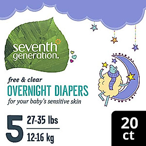 Seventh Generation Overnight Diapers, Size 5, 20 Count