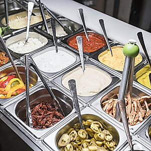 TOPZEA 6 Pack Hotel Pans, 1/6 Size 6" Deep Stainless Steel Steam Table Pan Food Catering Pan Breading Batter Bowls, Dinner Buffet Serving Dishes for Restaurant, Prep Stations, Party