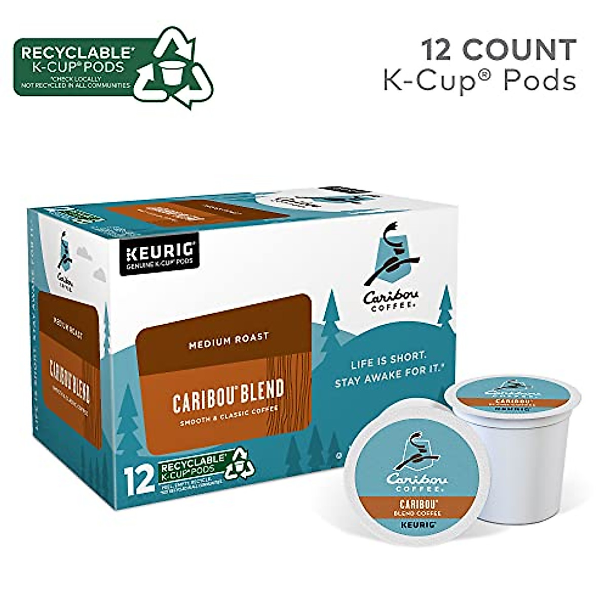 Caribou Coffee Caribou Blend Keurig K-Cups Coffee, 12 Count