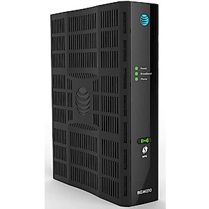 AT&T Ethernet BGW210 802.11b/g/n/ac 400mW Bonded VDSL2 Wireless Voice Gateway 4 x Gigabit Ports (ONT Required),Black