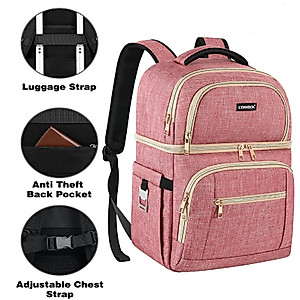 Cooler Backpack,Insulated Backpack Cooler Leakproof Double Deck Cooler Bag for Men Women RFID Lunch Backpack