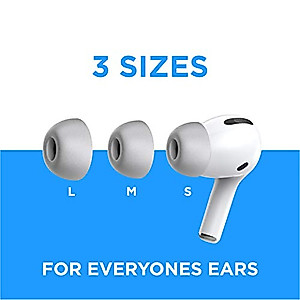 Foam Masters Memory Foam Ear Tips for AirPods Pro 1st & 2nd Gen | Comfortable | Secure | Better Noise Cancellation | Version 3.0 Replacement Buds (Small, Med, Large - 3 Pairs, Gray)