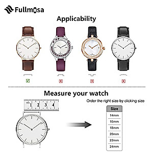 Fullmosa 20mm Leather Watch Bands Compatible with Samsung Galaxy Watch 5 40mm 44mm/Pro 45mm,Galaxy Watch 4 40mm 44mm/Classic 46mm 42mm(2021),Galaxy Watch 3 41mm/Watch 42mm/Active 2 40mm 44mm,Pink