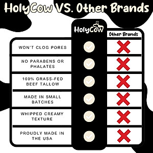 Beef Tallow For Skin - Whipped Tallow Balm with Organic Jojoba Oil, Grass Fed Beef Tallow Face Moisturizer for Eczema, Baby, Lip Balm - Lotion For Extremely Dry Skin (Vanilla Bean)