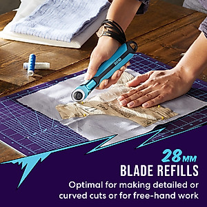 Zoid 28mm 5-Pk Rotary Refills, Cutting Wheel Blade Refills, Rotary Cutter Blades for Free-Hand Cutting and Crafting Projects