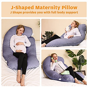 Chilling Home Pregnancy Pillows, U Shaped Full Body Pillow for Pregnancy 55 Inch Maternity Pillow for Pregnant Women, Pregnancy Must Haves Pregnancy Pillows for Sleeping with Removable Cover