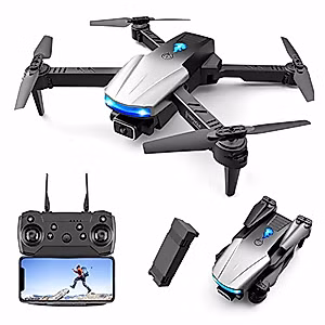 Bzdzmqm Drone with Dual 4K Camera, 2023 Foldable HD Drone for Kids & Adults, RC Quadcopter Helicopter, 3-Sided Infrared Avoidance, WiFi FPV, Altitude Hold, Headless Mode, LED Night Wide
