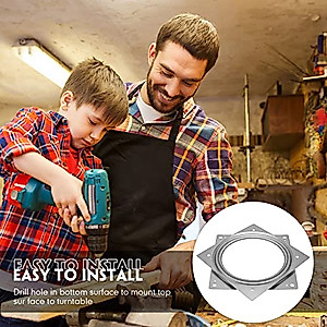 16 Pack Lazy Susan Hardware 6 Inch Turntable Bearing Square Rotating Swivel Plate 110 lbs Capacity 5/16 Inch Thick Lazy Susan for Serving Trays Kitchen Storage Rack Zinc Plated Steel Swivel Plate