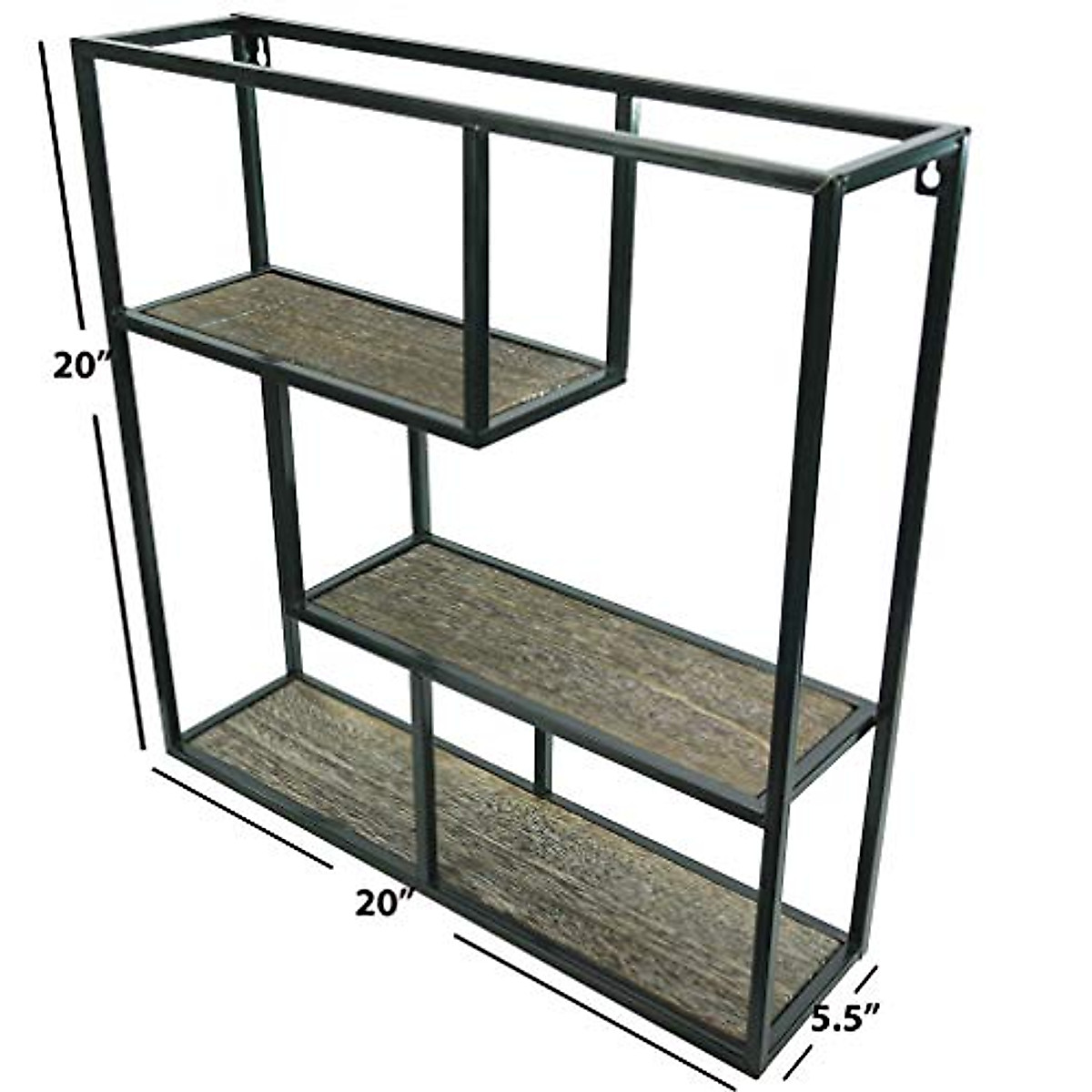 Admired By Nature Wall, Square Black Geo Shelf (ABN5E175SQ-BLK)