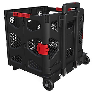 Olympia Tools 85-015 Grand Folding Storage Rolling Cart with Telescopic Handle for Easy Transportation, Weight Capacity up to 150 Pounds