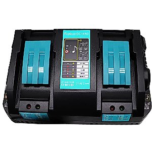 QCZRED 18V DC18RD Dual Charger Compatible with Chargers DC18RC DC18RF DC18SF Suitable for Makita BL1860 BL1850 BL1840 BL1830 BL1815