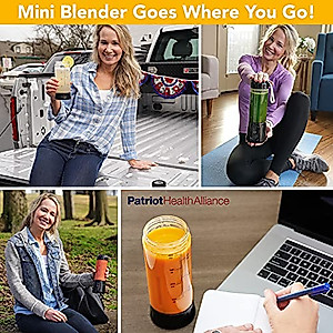 PATRIOT HEALTH ALLIANCE Patriot Power Blender, Portable, Cord-Free USB Rechargeable Mini Blender, Make Smoothies, Protein Shakes, Slushies for Kids & Margaritas On-The-Go, Ideal for Travel, Gym, Camping