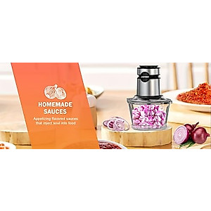 Food Processor, 500W Electric Meat Grinder Food Chopper With Two 8 Cup Bowls & 2 Bi-Level Blades, 2 Speed Kitchen Cutter For Vegetable, Onion, Garlic, Meat, Nuts, And Baby Food, Black (Black)