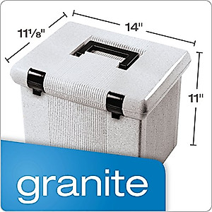 Pendaflex Portable File Box, 11"H x 14" W x 11 1/8" D, Granite (41747)