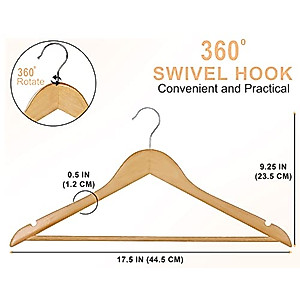 Utopia Home Premium Durable & Slim 70 Pack Hangers - Wooden Hanger Pack of 20 & Velvet Hangers Black Pack of 50. Space Saving, Heavy Duty & Non Slip with Shoulder Grooves.