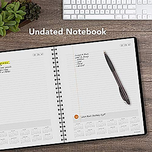 Planning Notebook by AT-A-GLANCE, Undated, 8-1/2" x 11", Plan. Write. Remember., with Reference Calendars, Black (7062090521)