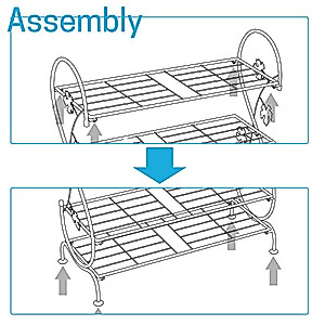 CLSYO 3-Tier Shoe Rack, Metal Shoe stand Organizer, Shoe Shelf for Storage Closets, Entryway, Hallway and Cloakroom, Black