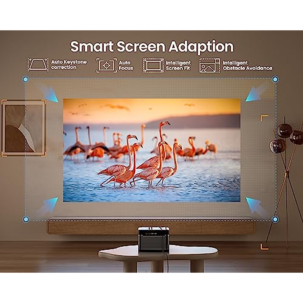 Dangbei Mars 1080p Full HD Projector, 2100 ISO Lumens Movie Projector, Native Licensed Netflix, Dual 10W Dolby Audio Speakers, Auto Focus, Auto Keystone Correction, Screen Fit, Obstacle Avoidance