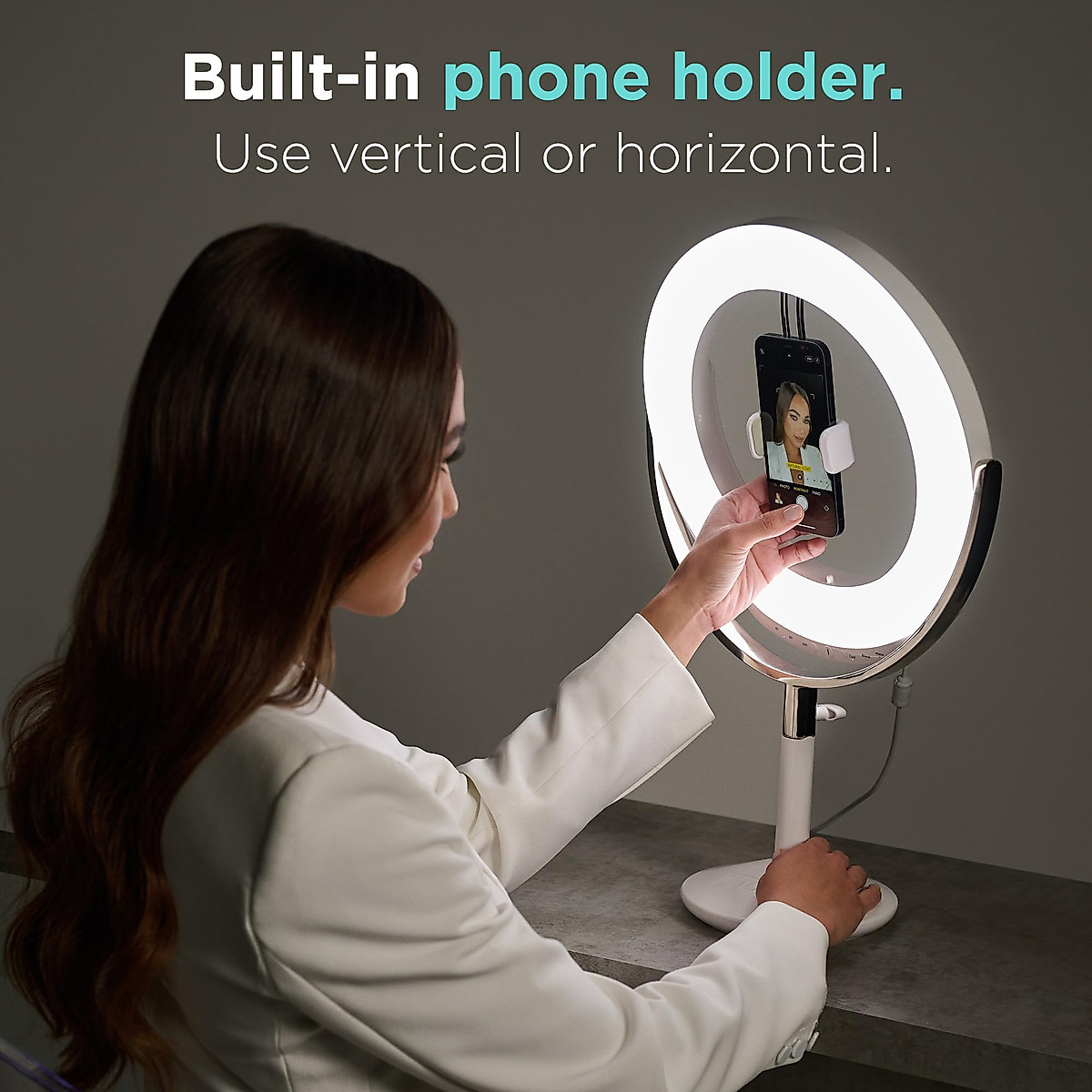 Ilios Lighting Beauty Ring Light - All-in-One Makeup Mirror & Ring Light co Created with Makeup by Mario / Mario Dedivanovic Ideal for Makeup Artists, Content Creators & Beauty Lovers