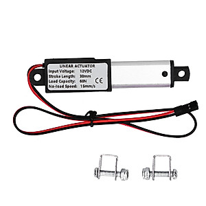 Mini Electric Linear Actuator, Aluminium Alloy Micro Linear Actuator, Waterproof Micro Small Motion DC12V 30mm Stroke for Robot DIY(Force 60N Speed 15mm/s)