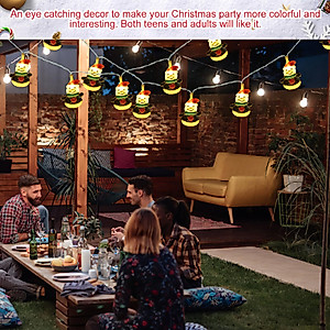 ibasenice Christmas Fairy Lights Christmas String Lights 10leds Snowman Fairy Lights Battery Operated Xmas Tree Garland Rope Light Lamp for Indoor Outdoor Wedding Party Garden Decoration