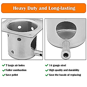 GRISUN Fire Burn Pot for Traeger and Pit Boss Pellet Grill, Upgraded Heavy Duty Pellet Grill Replacement Parts, Come with Hot Rod Igniter, Screws, and Fuse