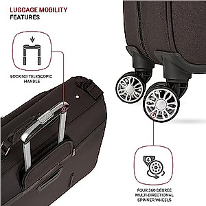 SwissGear 7895 Premium Rolling Garment Bag, Heather Grey, Carry-On Spinner Edition