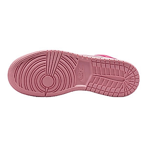Jordan Boy's Air 1 Mid (Big Kid) White/Medium Soft Pink/Fierce Pink 6 Big Kid M