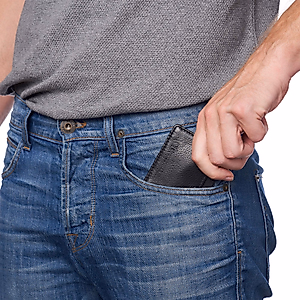 Alpine Swiss RFID Minimalist Oliver Front Pocket Wallet For Men Leather York Collection Soft Nappa Black