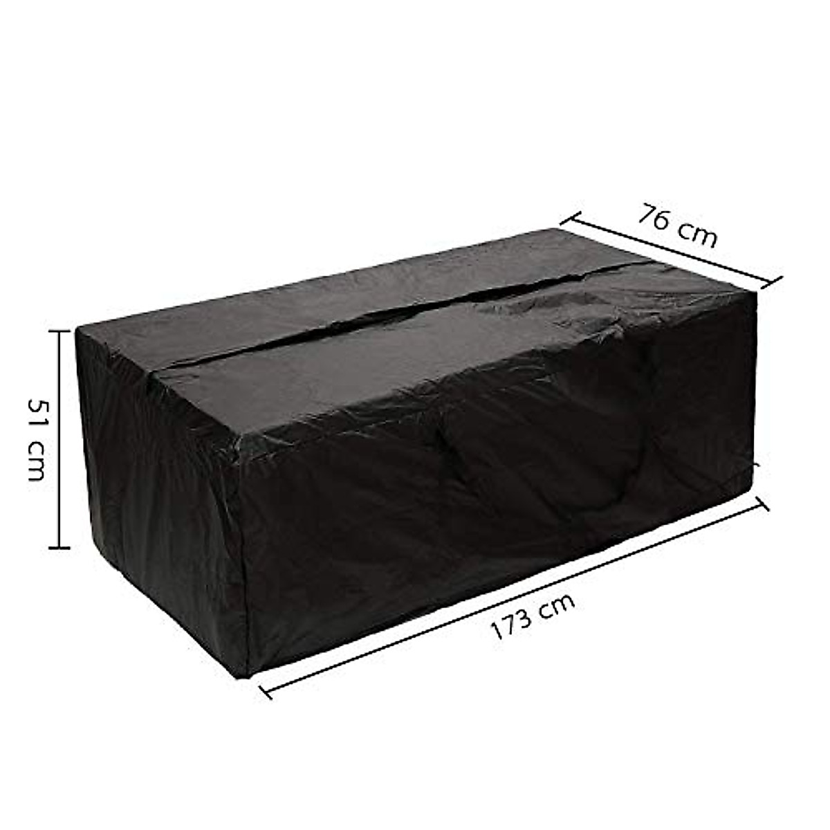 Ihomepark Extra Large Patio Cushion Cover, 68 x 30 x 20 inch Black Outdoor Furniture Seat Cushion Storage Bag, Water Resistant Rectangle Oxford Fabric Bag