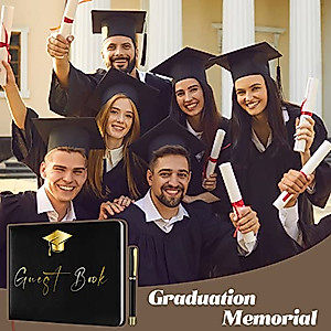 Leather Graduation Guest Book with Signing Pen Graduation Party Supplies Graduation Guest Signature Book 2023 Grad Party Sign in Guest Book for College, High School (Classic)