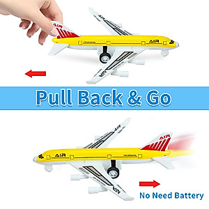 Tcvents Airplane Toys, Metal Plane Pull Back Airplane Toys for 3 4 5 6 Years Old Boys Girls, Die Cast Aircraft Plane Models, Kids' Play Vehicles Aeroplane Airplanes for Kids Birthday Gifts