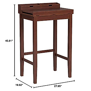 Winsome Brighton High Desk with 2-Drawer, Brown