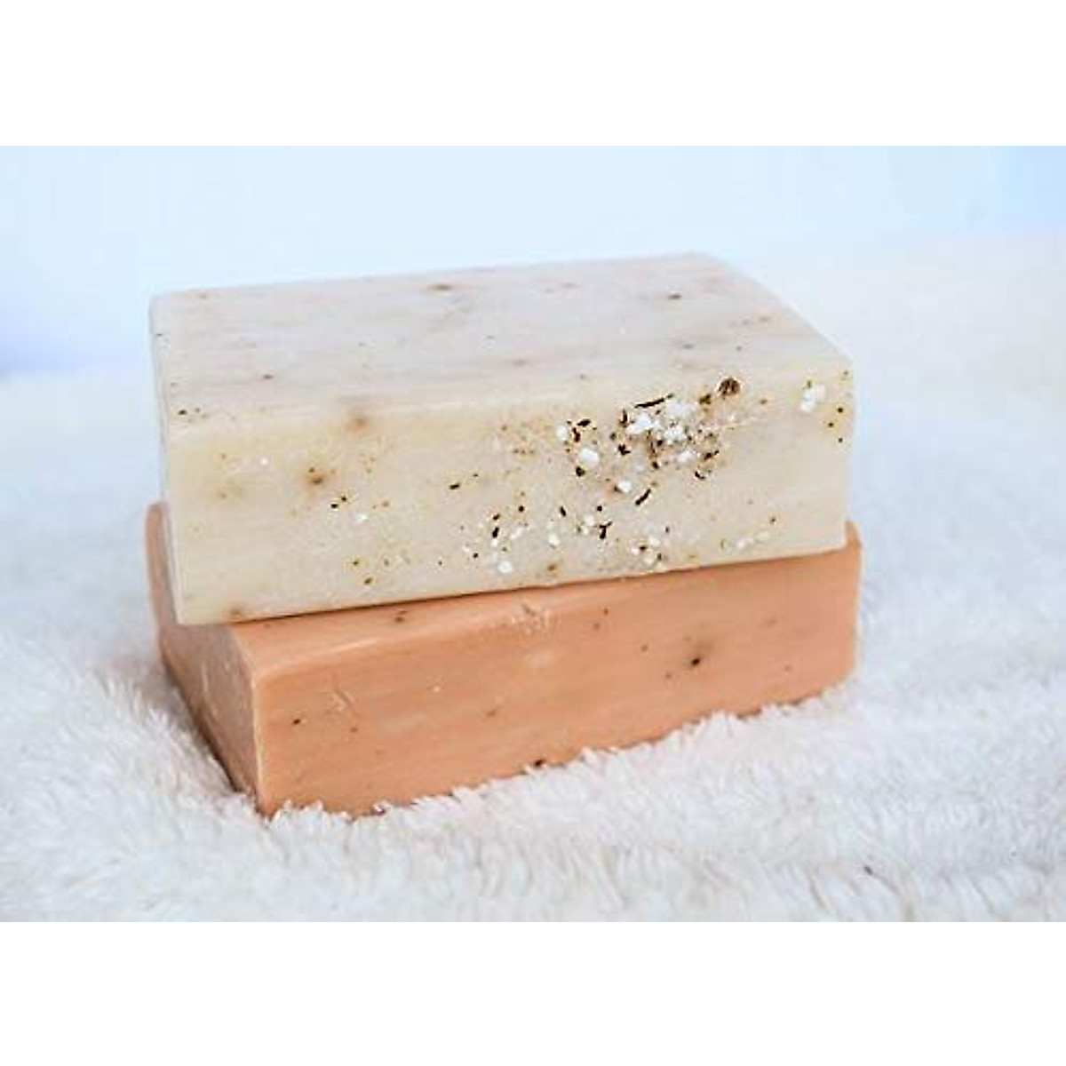Exfoliating Bar Soap Combo Set By Olivia Care - Rose Himalayan Salt + Lavender Latte- All Natural & Organic - Moisturize, Detoxify, Hydrate - Makes Skin Soft & Silky - 2 X 8 OZ