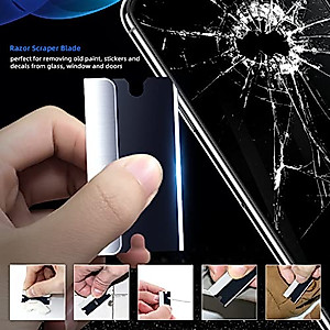 NEWISHTOOL Black Carbon Steel Single Edge Razor Blade, 300 PCS One Edge Razor Blades, Individual Wrapped Blade, Box Cutter Replacement Blades, Industrial Glass Scraper Razor Blade to Clean Stove, Oven