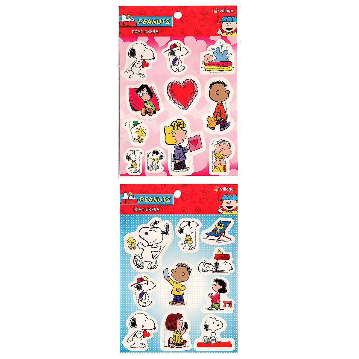 SNOOPY Stickers Decal Peanuts Charlie Brown 2 Pieces 1 of Each